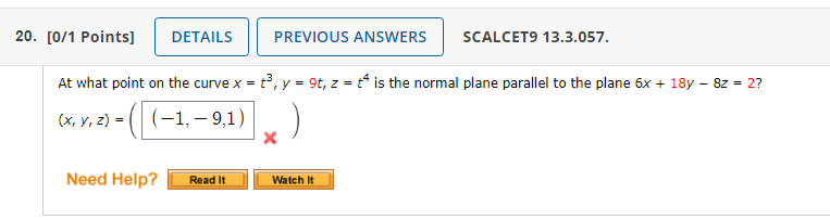 Solved The Curvature Of A Plane Parametric Curve