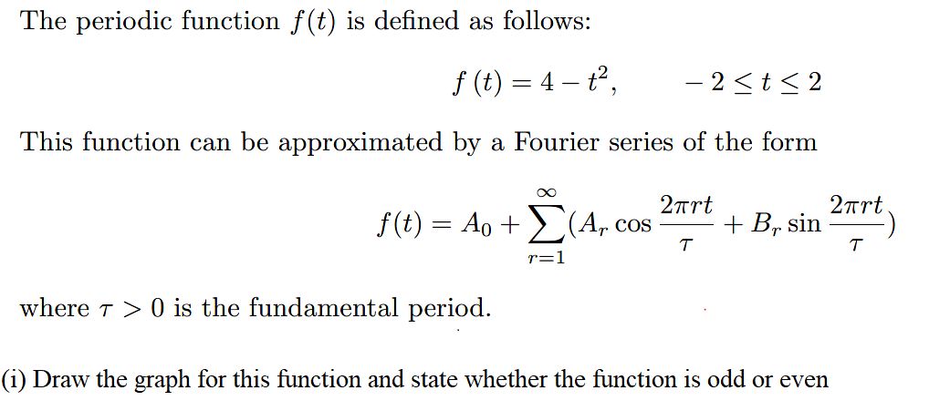 Solved The periodic function f(t) is ﻿defined as | Chegg.com