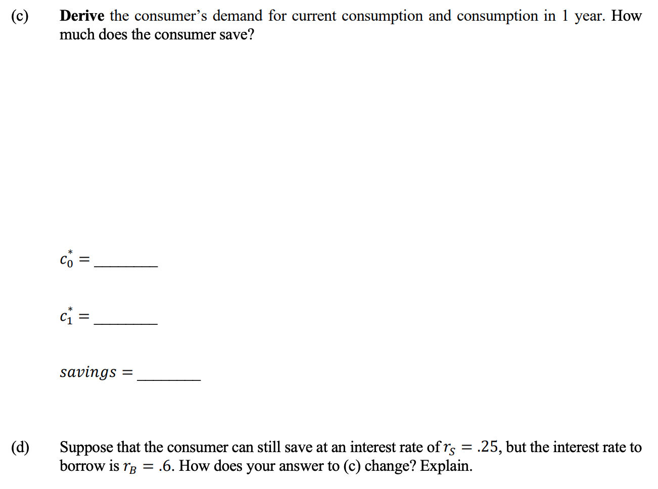 Solved A consumer has the utility function U(Co, Cı) = Coci, | Chegg.com