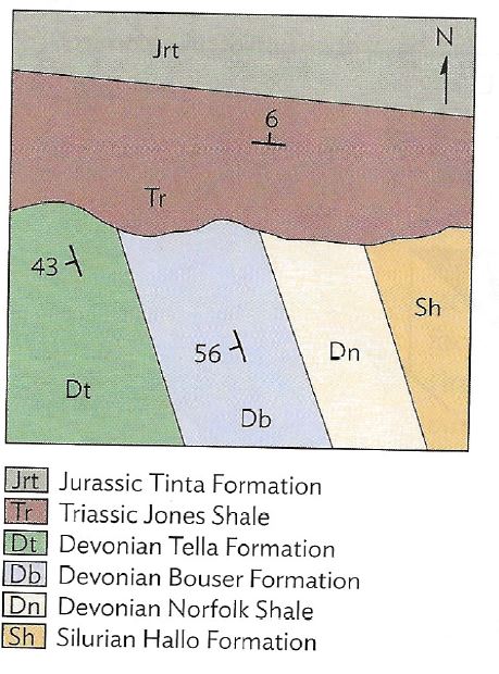 Solved Above is a geologic map of various deformed strata. | Chegg.com