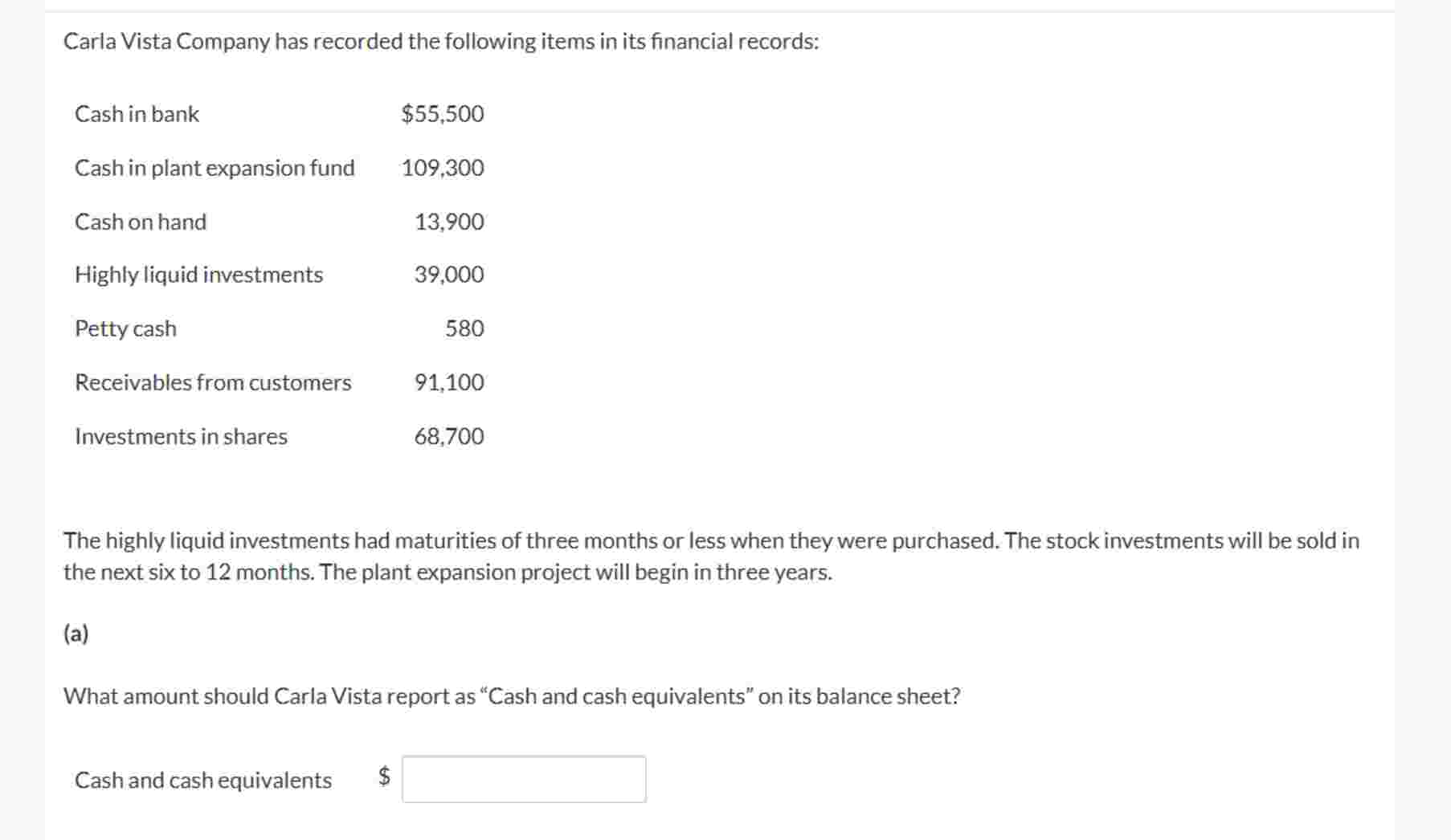 Solved by an EXPERT Carla Vista Company has recorded the following items | Chegg.com
