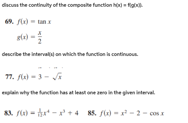 Solved discuss the continuity of the composite function h(x) | Chegg.com