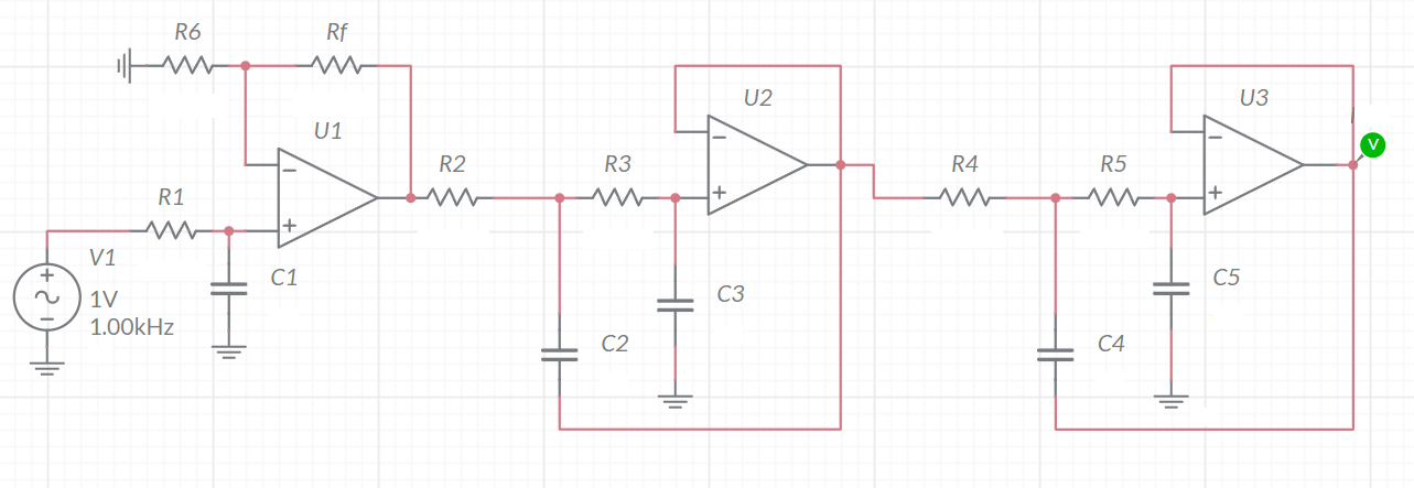 Solved Given the following circuit, design a 5th order | Chegg.com