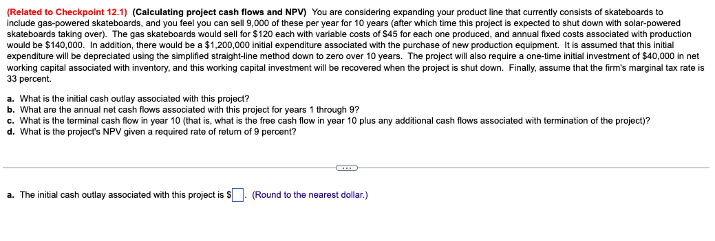 Solved (Related to Checkpoint 12.1) (Calculating project | Chegg.com