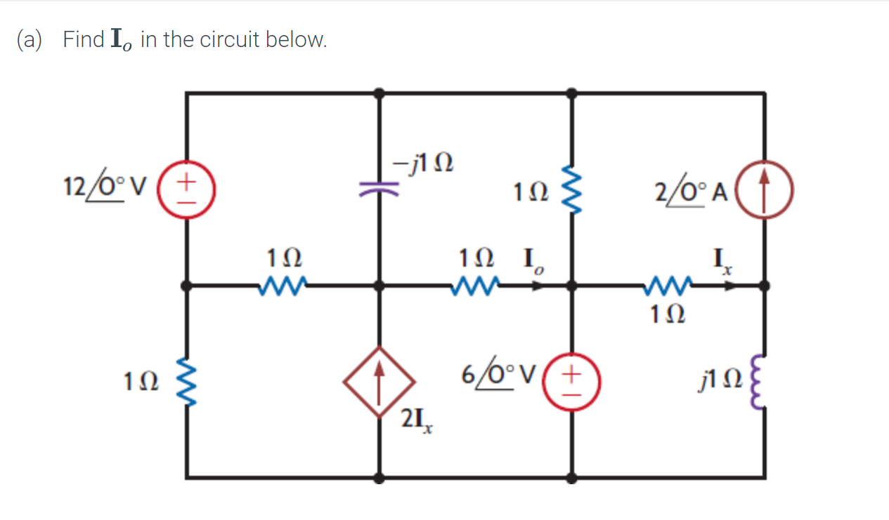 Solved (a) Find Io in the circuit below. | Chegg.com