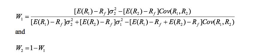 Solved we know, in case of two risky assets, the solution | Chegg.com