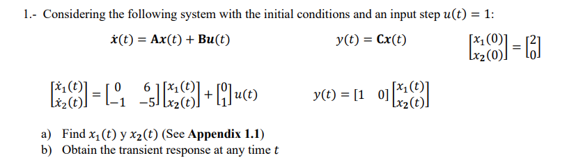 Solved State Space Solution Of The Homogeneous And