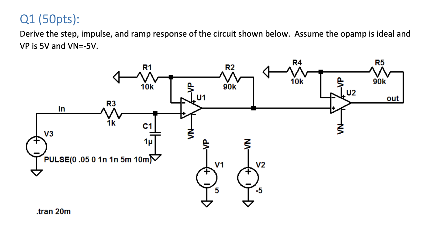 Solved Q1 (50pts): Derive the step, impulse, and ramp | Chegg.com