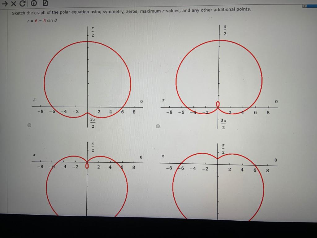 Solved → XC A Sketch the graph of the polar equation using | Chegg.com