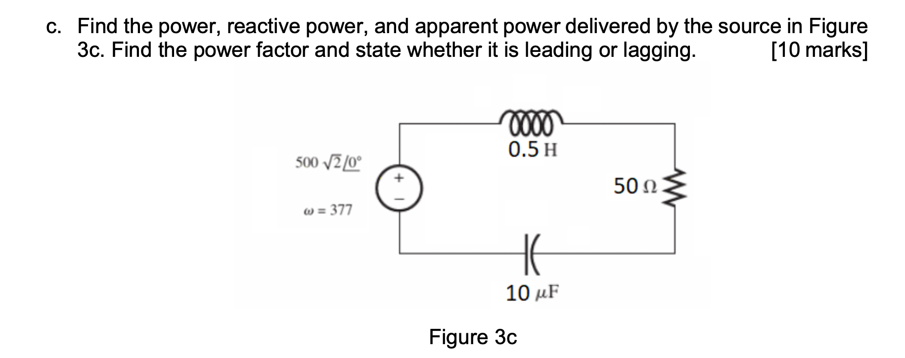 Find the power, reactive power, and apparent power | Chegg.com