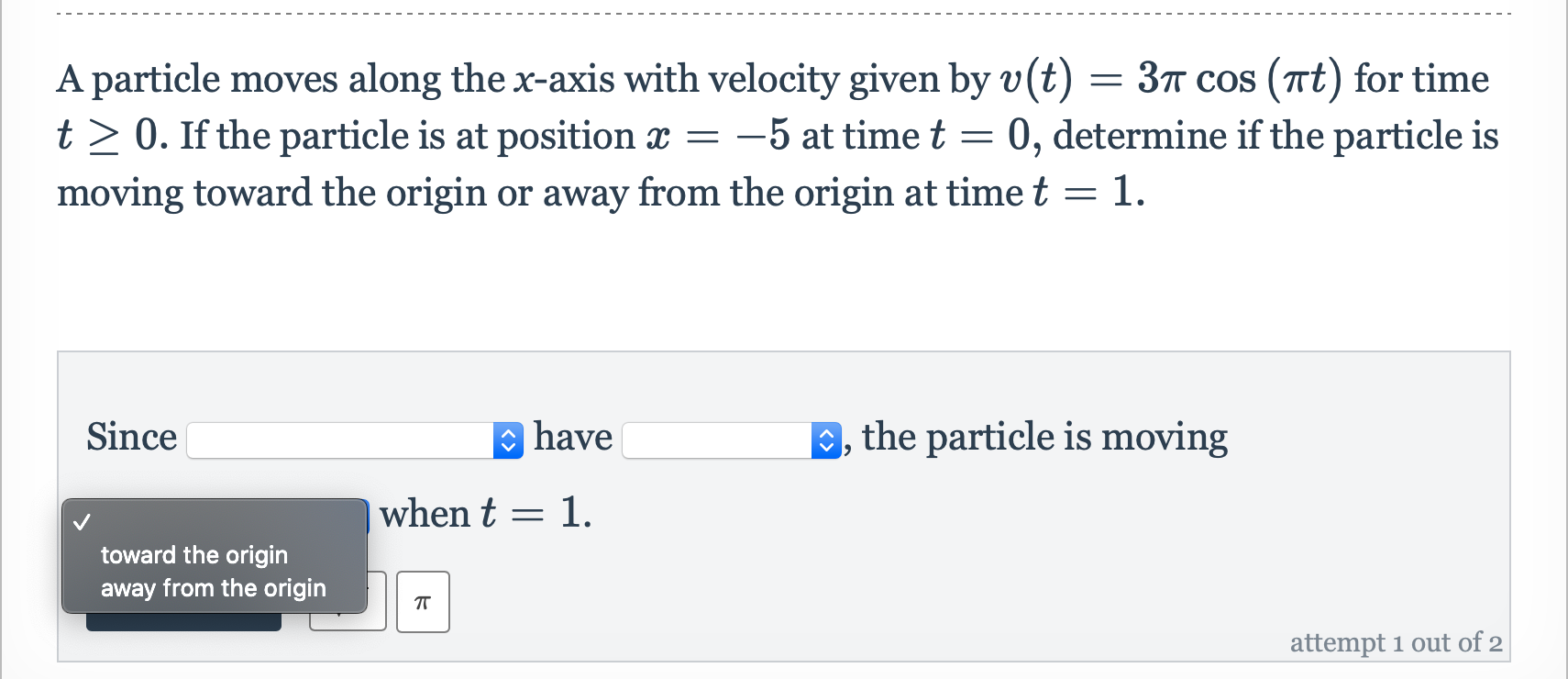 Solved A particle moves along the x-axis with velocity given | Chegg.com