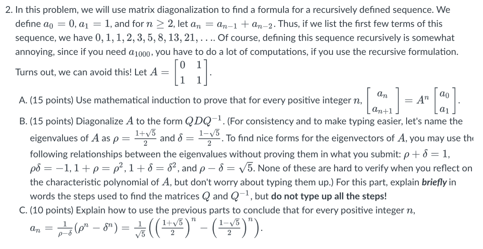 Solved For Part A Please Make Sure To Use The Mathematical 