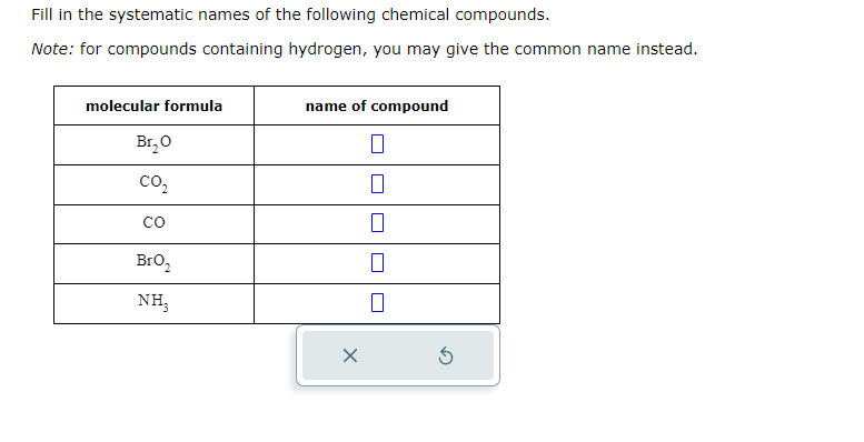 Solved Fill in the systematic names of the following | Chegg.com