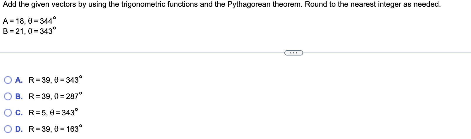 Solved Add the given vectors by using the trigonometric | Chegg.com