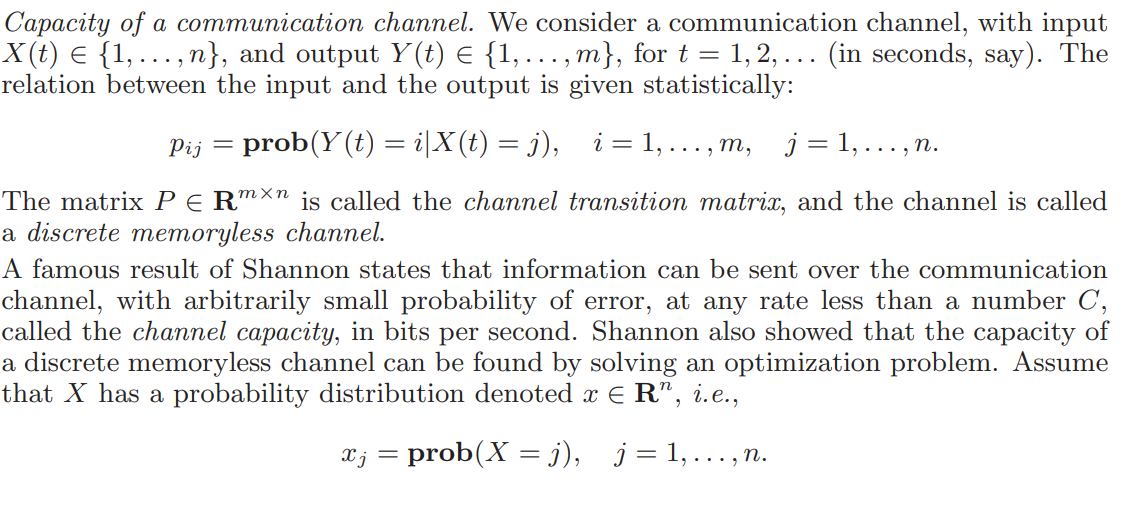 Solved Capacity of a communication channel. We consider a | Chegg.com