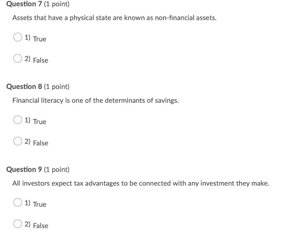 Solved Question 7 (1 point) Assets that have a physical | Chegg.com