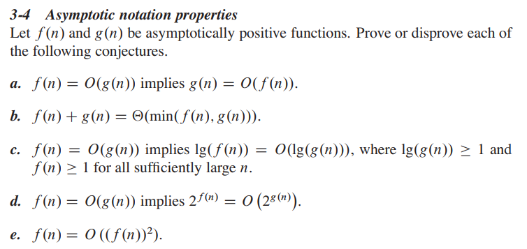 Solved 3-4 Asymptotic notation properties Let f(n) and g(n) | Chegg.com