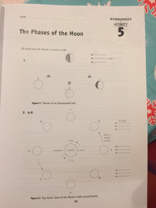 Solved ACTIVITY The Phases of the Moon observing the Moon | Chegg.com