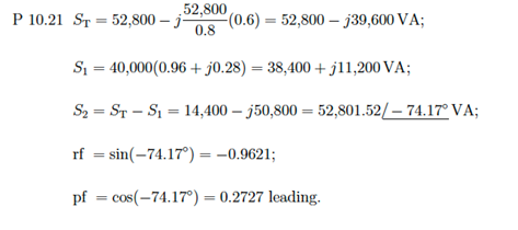 Solved 10.21 Two 660 V(rms) loads are connected in parallel. | Chegg.com