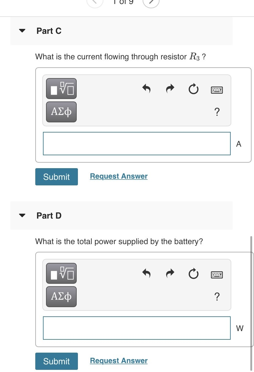 Solved 1 of 9 > Constants In the circuit shown in , R1 =3 12 | Chegg.com