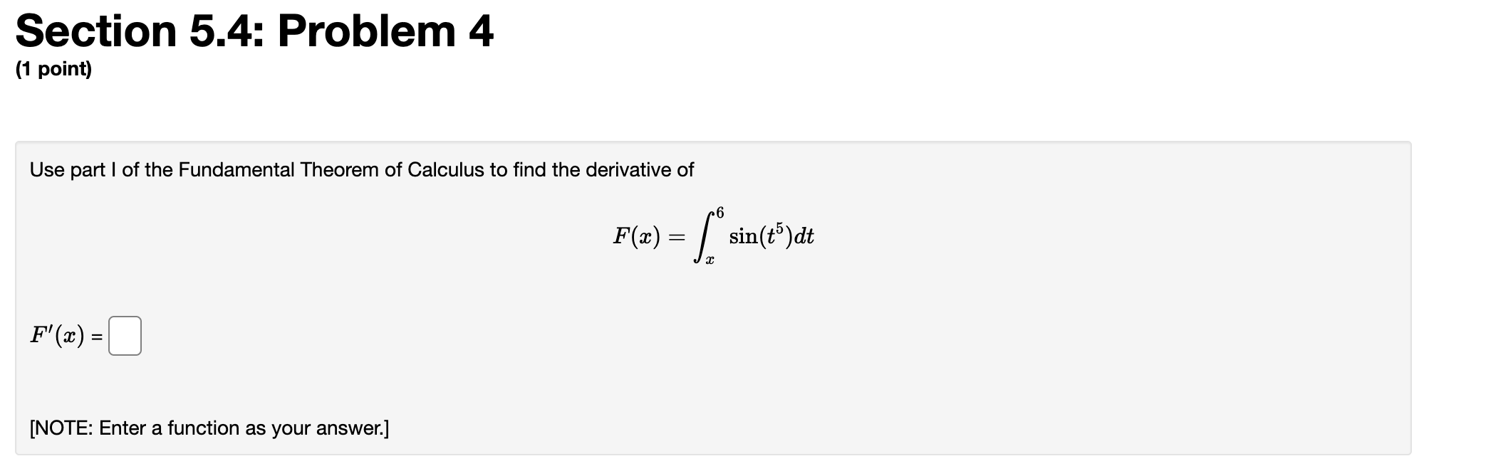 Solved Section 5.4: Problem 4 (1 point) Use part I of the | Chegg.com