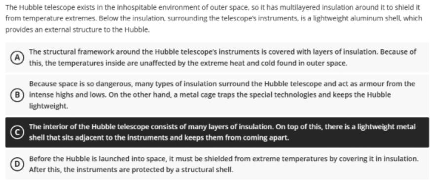The Hubble telescope exists in the inhospitable | Chegg.com