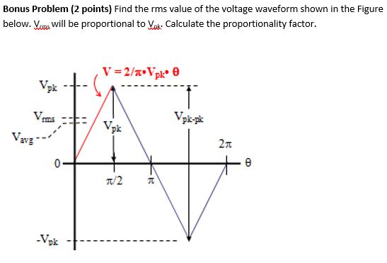 Solved Bonus Problem (2 points) Find the rms value of the | Chegg.com