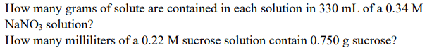 Solved How many grams of solute are contained in each | Chegg.com
