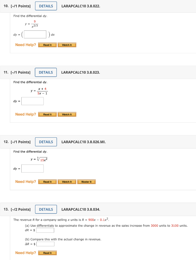 Solved 10. [-/1 Points] DETAILS LARAPCALC10 3.8.022. Find | Chegg.com