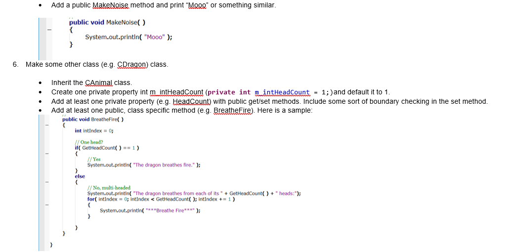 Solved 1. Create CAnimal class. - Declare String variables: | Chegg.com