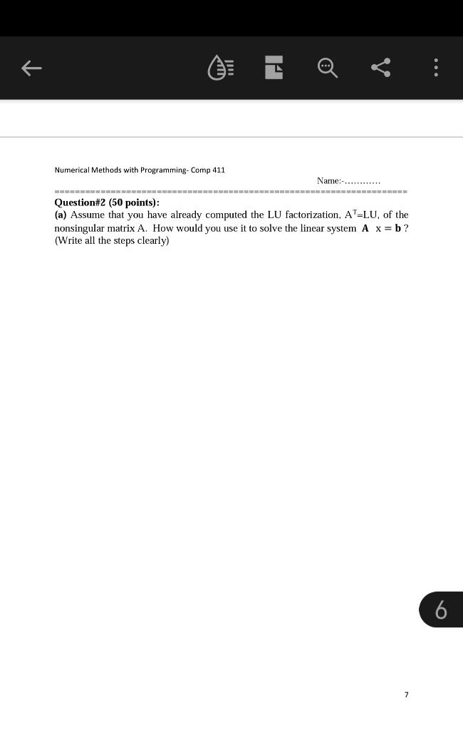 I Numerical Methods with Programming- Comp 411 | Chegg.com