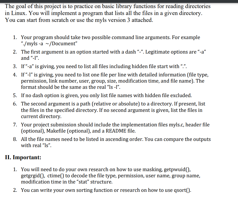 Solved The goal of this project is to practice on basic | Chegg.com
