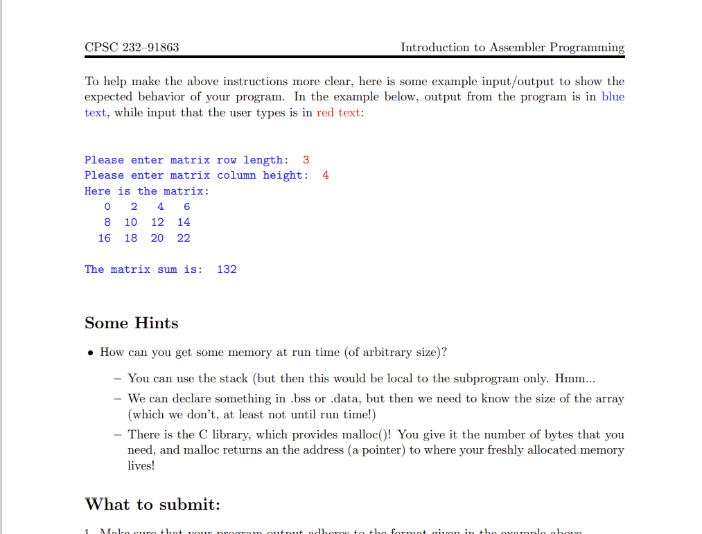 Preparation Use the array assembly code that we | Chegg.com