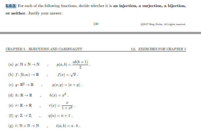 Solved 5 6 2 For Each Of The Following Functions Decide
