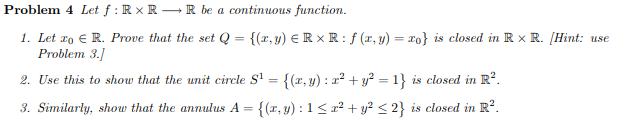 Solved Problem 4 Let f: RxR —R be a continuous function. 1. | Chegg.com