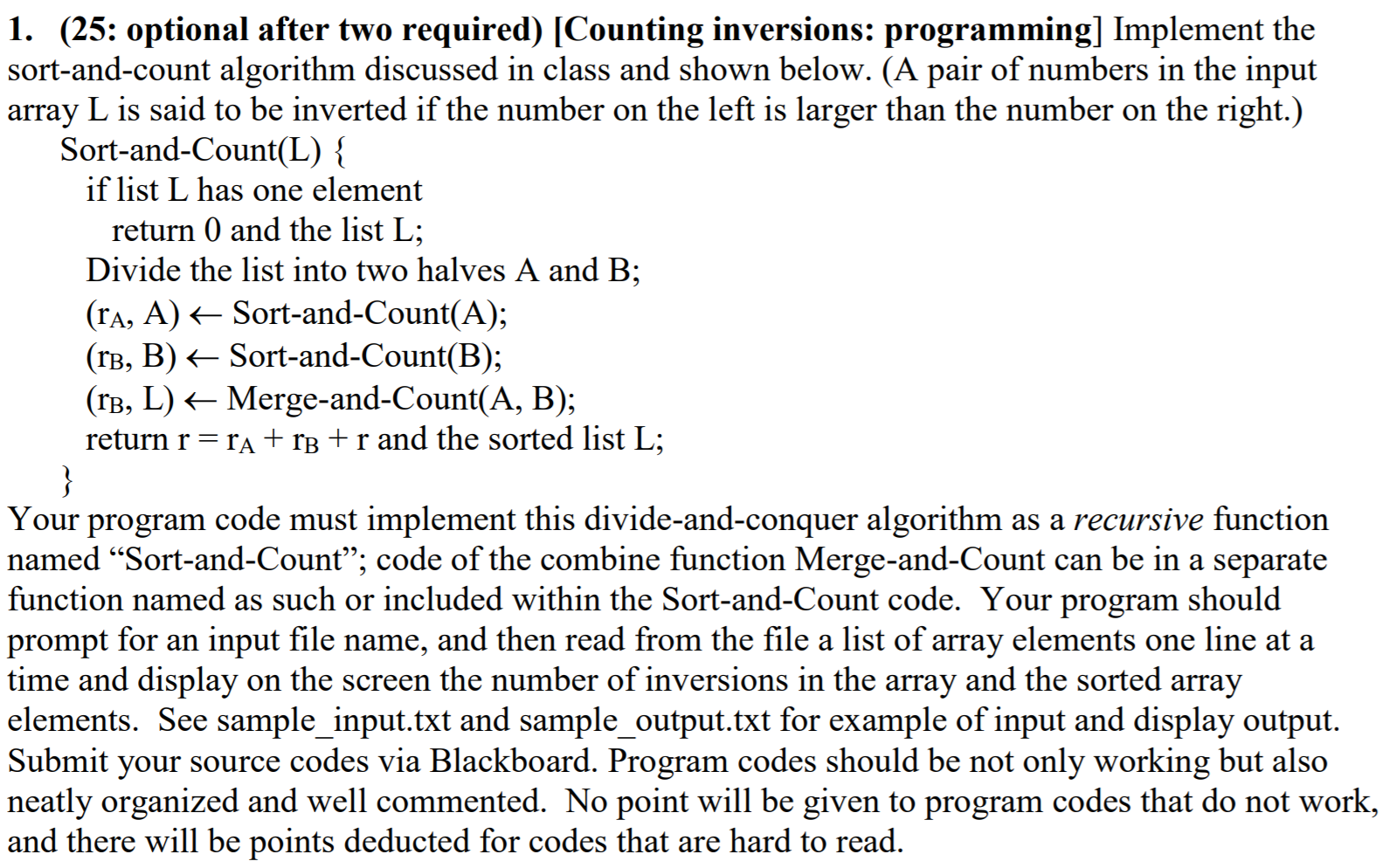 1. (25: optional after two required) [Counting | Chegg.com