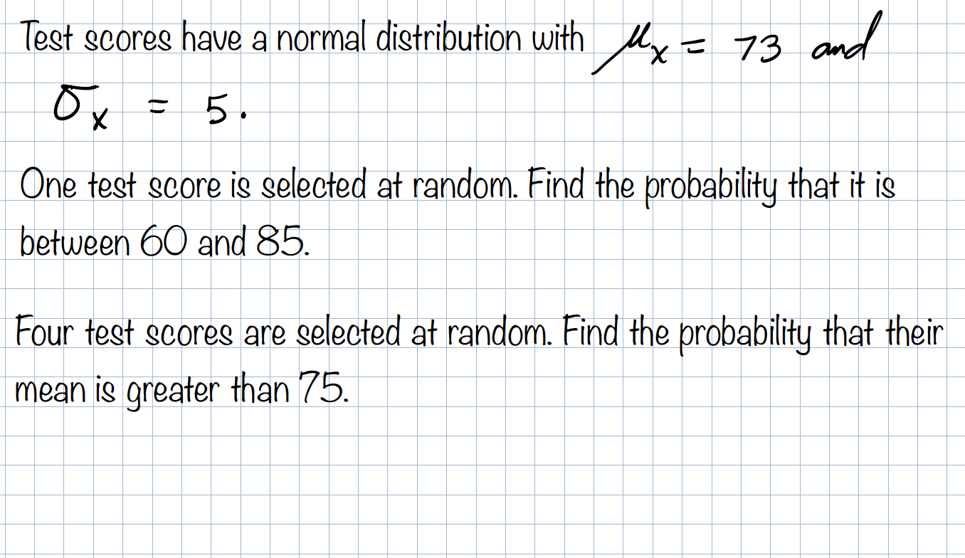 Solved C Test scores have a normal distribution with My = 73 | Chegg.com