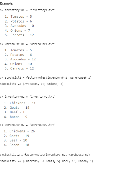 Solved nputs (2): 1. (char) filename of the inventory 2. | Chegg.com