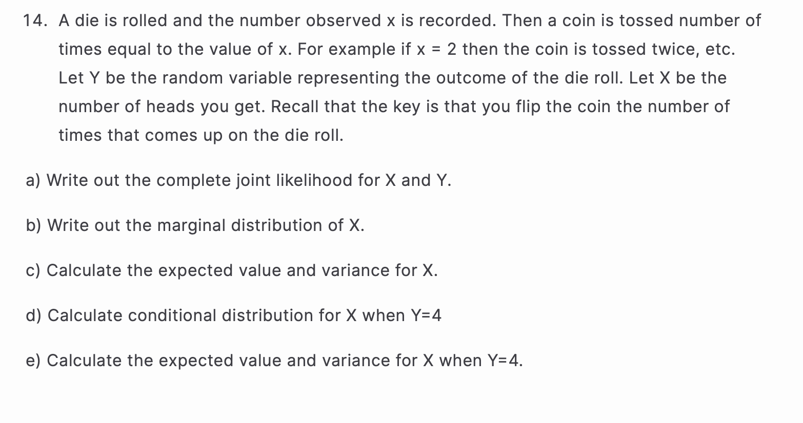 Solved A die is rolled and the number observed \( ﻿x \) ﻿is | Chegg.com