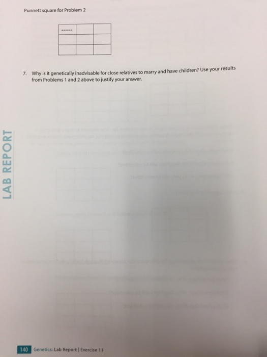 Solved EXERCISE 11: LAB REPORT Genetics Name Date: 1. In | Chegg.com