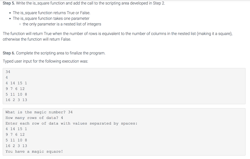 Solved Summary A magic square is a square where the sums of | Chegg.com