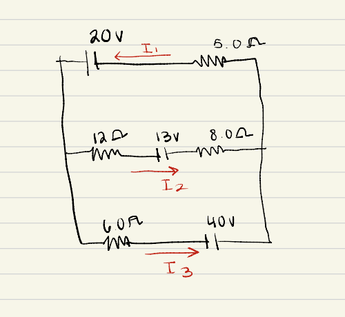 Solved find the current in each branch of the circuit below | Chegg.com