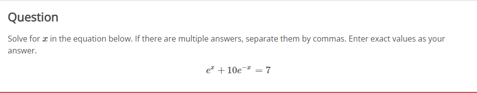 Solved QuestionSolve for x ﻿in the equation below. If there | Chegg.com