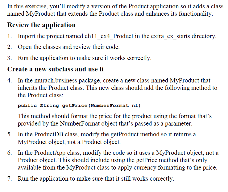 Solved package murach.business; import | Chegg.com