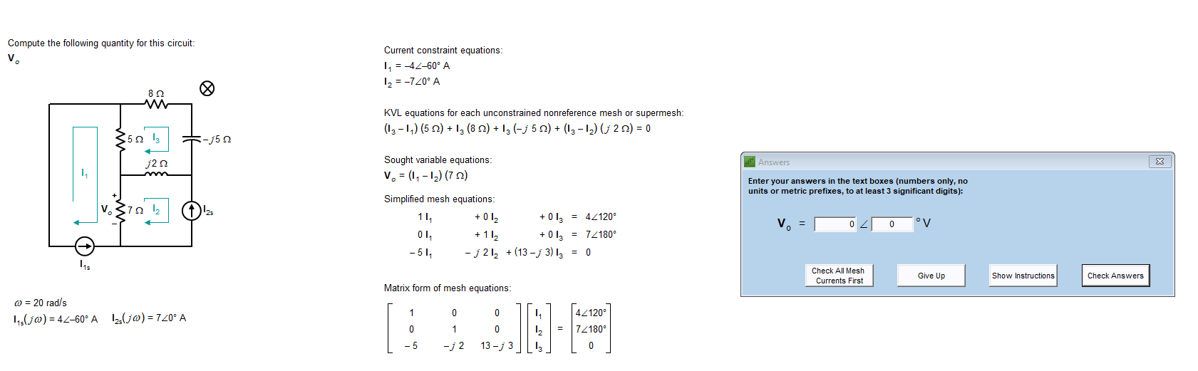 Solved Compute the following quantity for this circuit: | Chegg.com