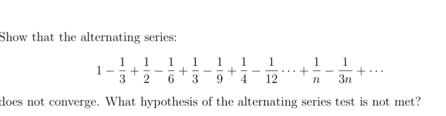 Solved Show that the alternating series: | Chegg.com