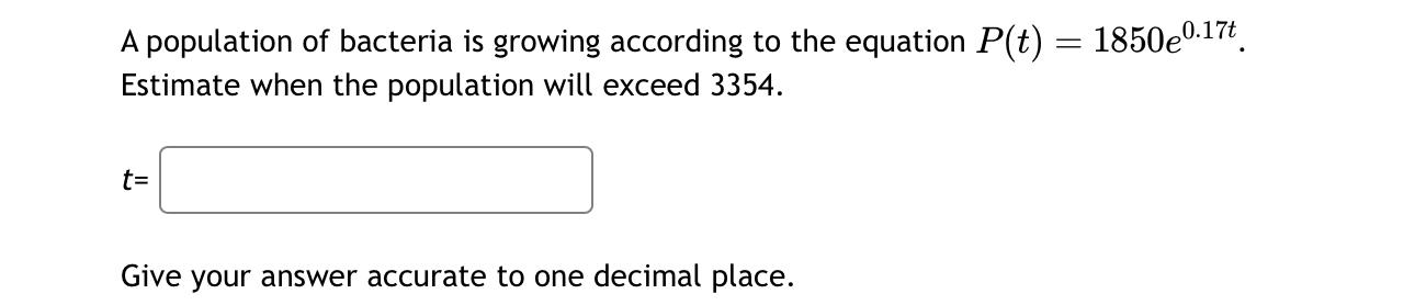 Solved A population of bacteria is growing according to the | Chegg.com