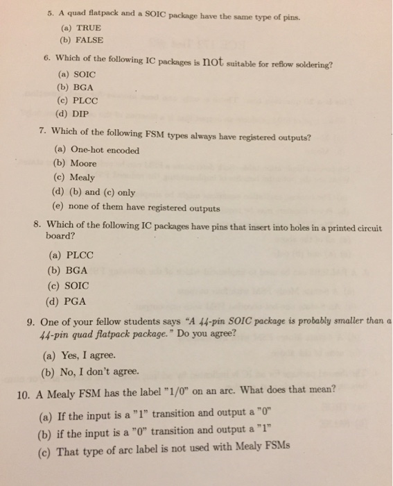 Solved A quad flatpack and a SOIC package have the- same | Chegg.com