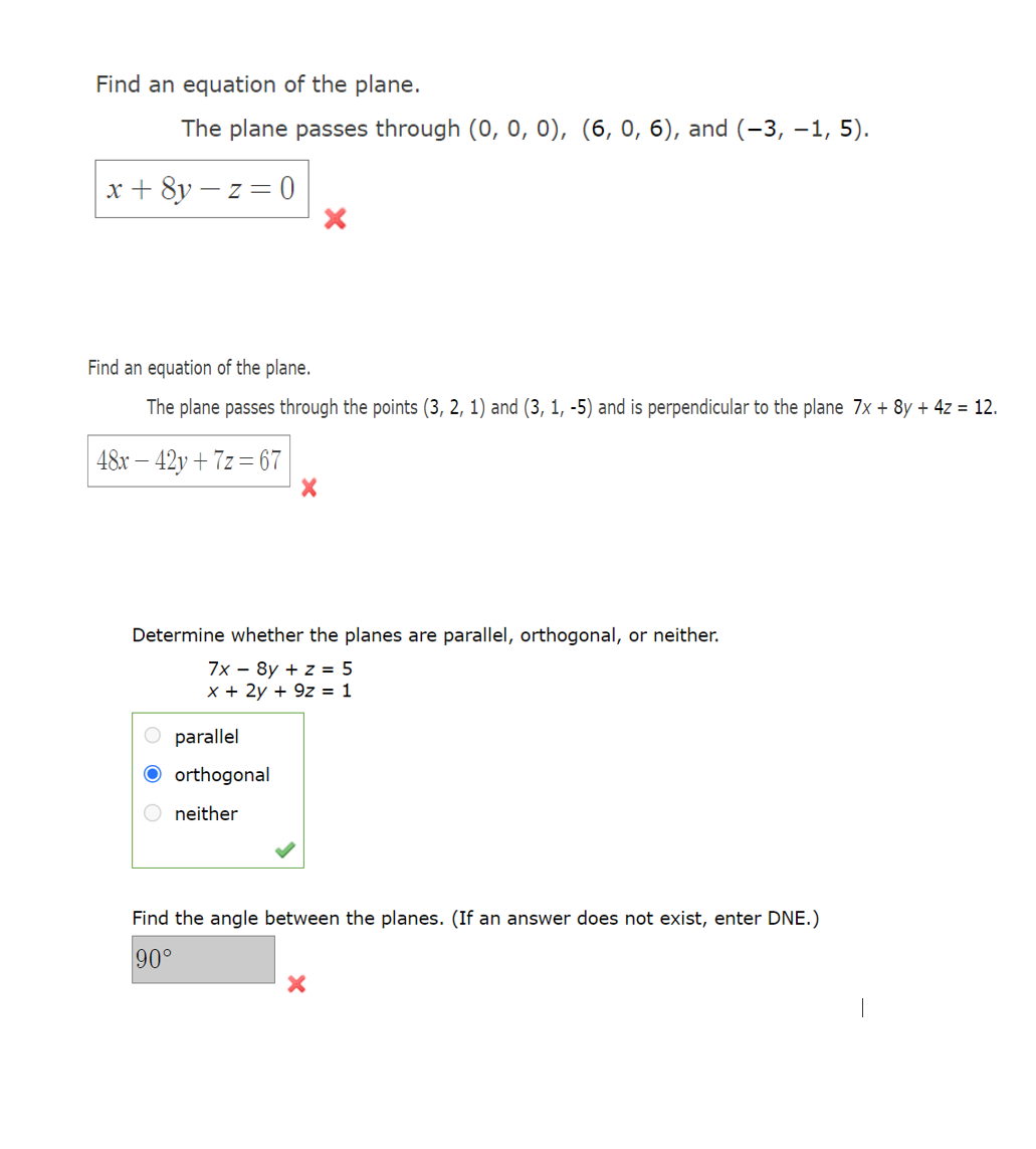 Solved Find An Equation Of The Plane The Plane Passes
