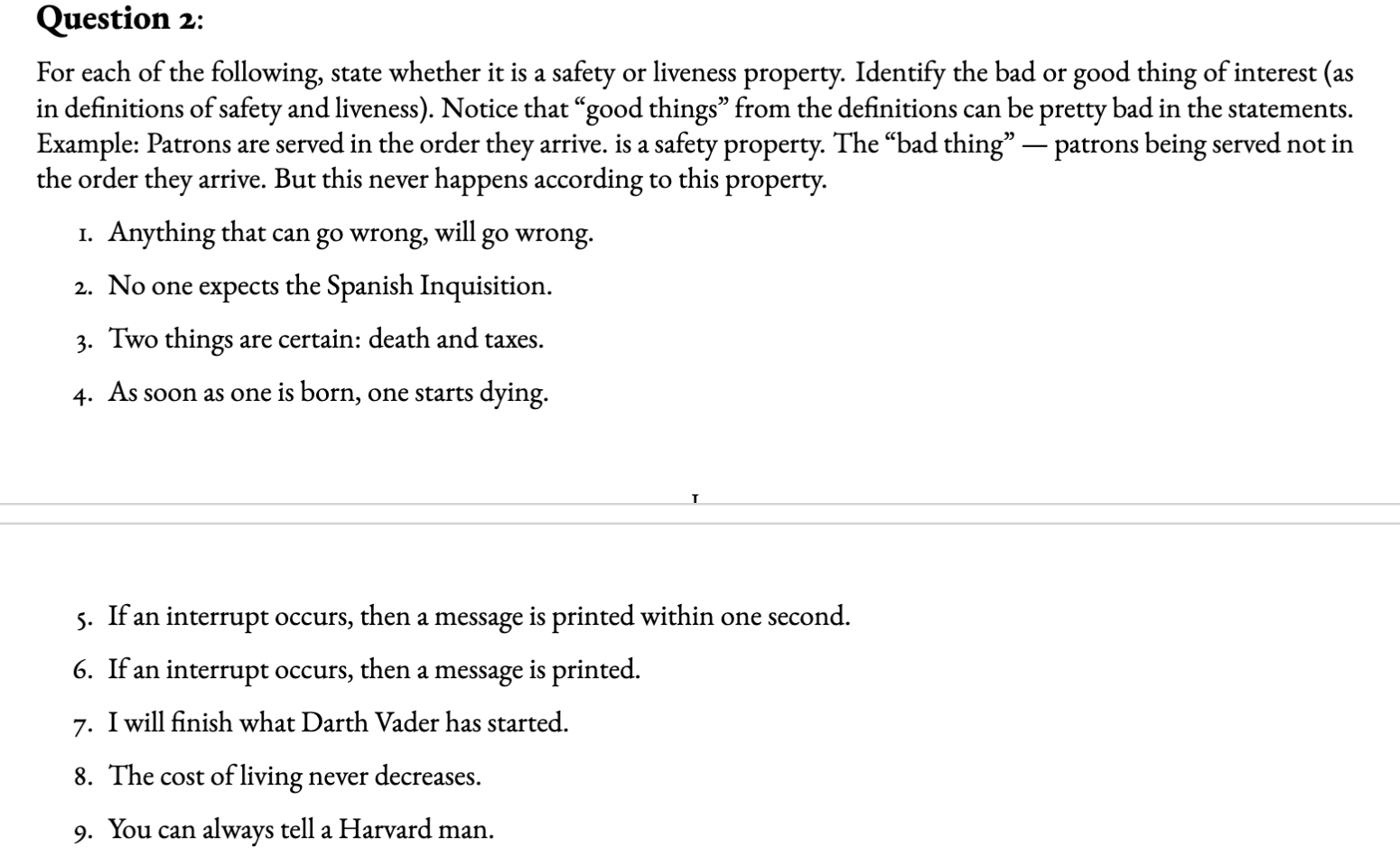 Solved Here, liveness and safety property refers to the | Chegg.com